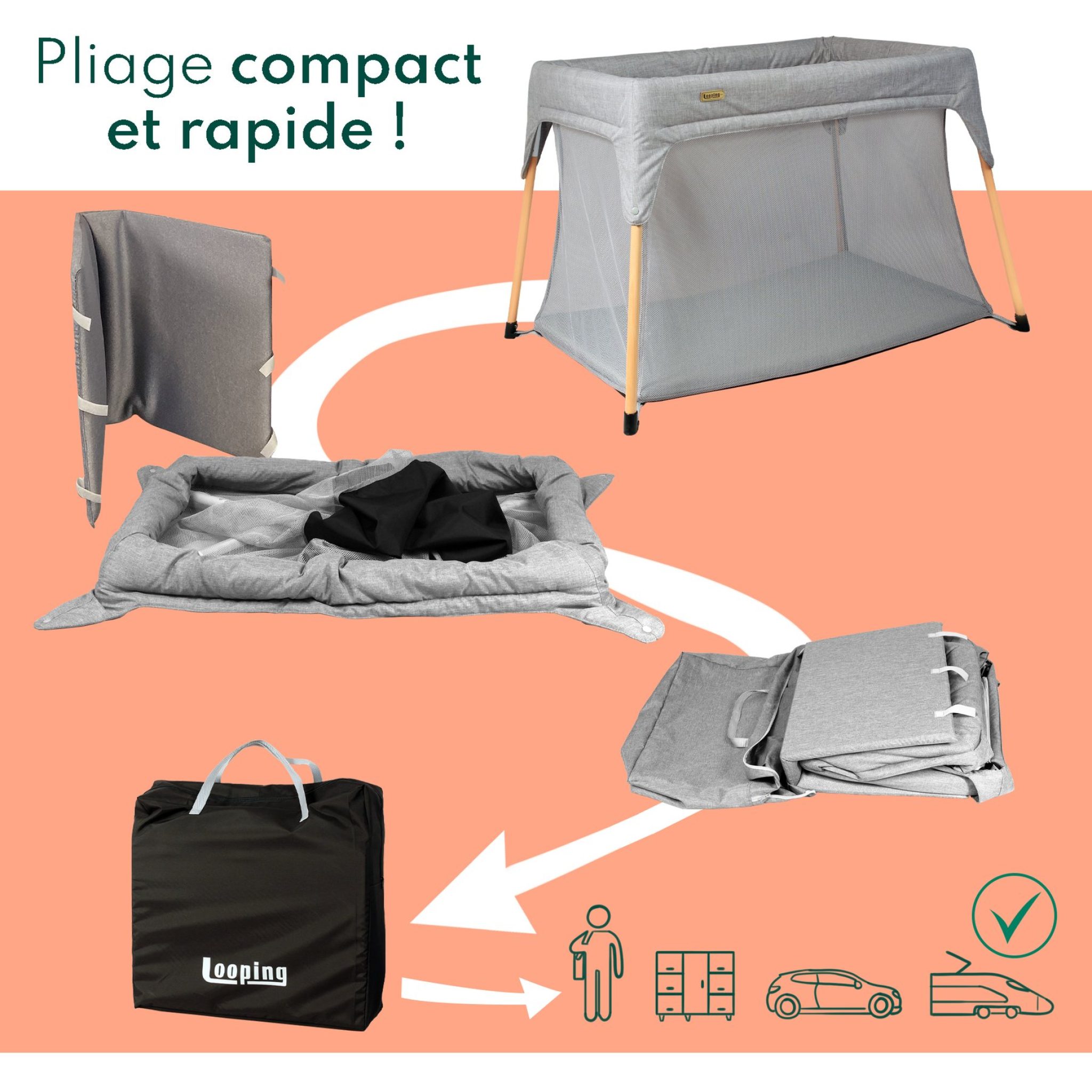 Lit parapluie compact pour bébé Looping Baby - Blog bébé