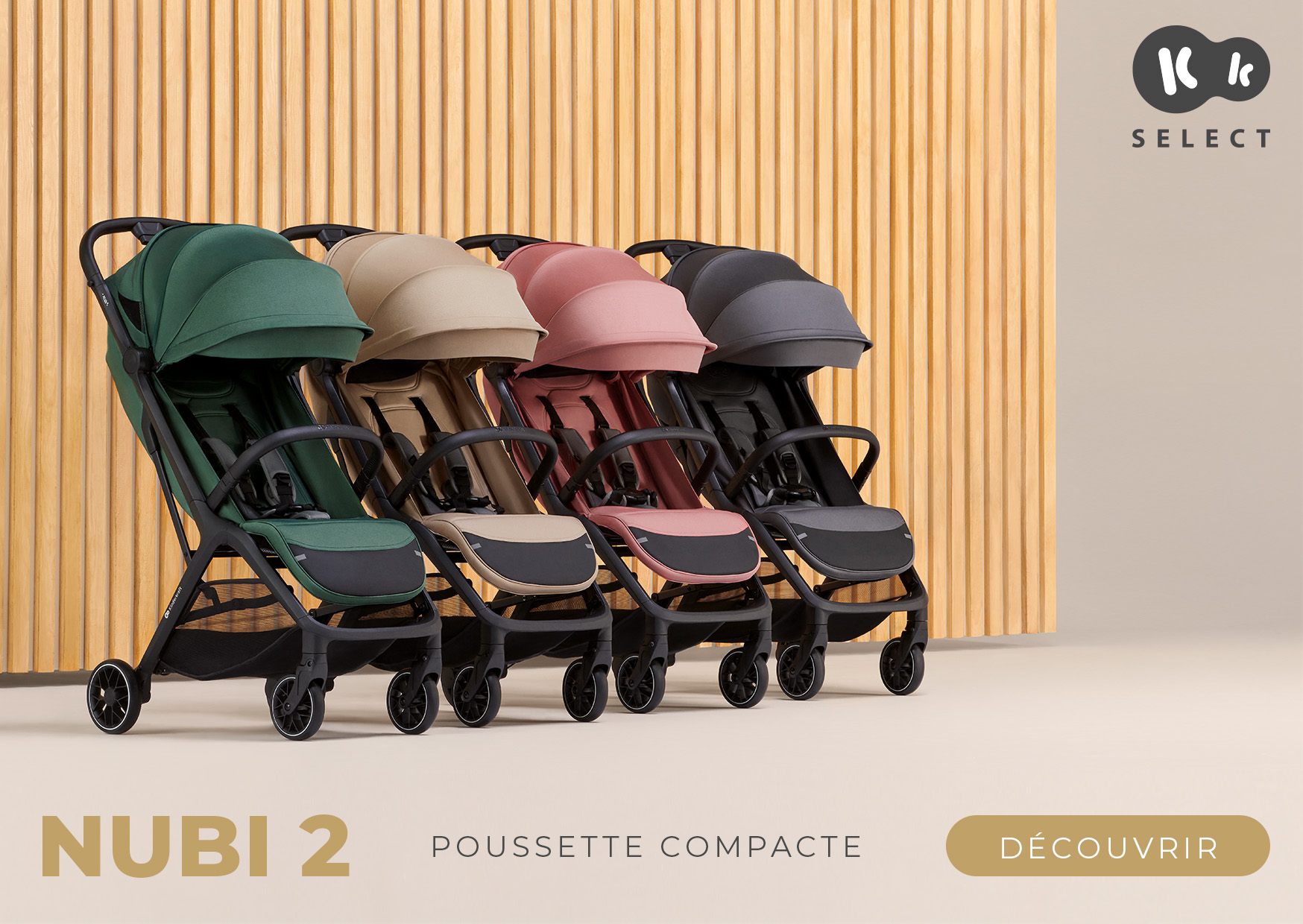 Poussette compacte NUBI 2 de Kinderkraft : parfaite pour l’été